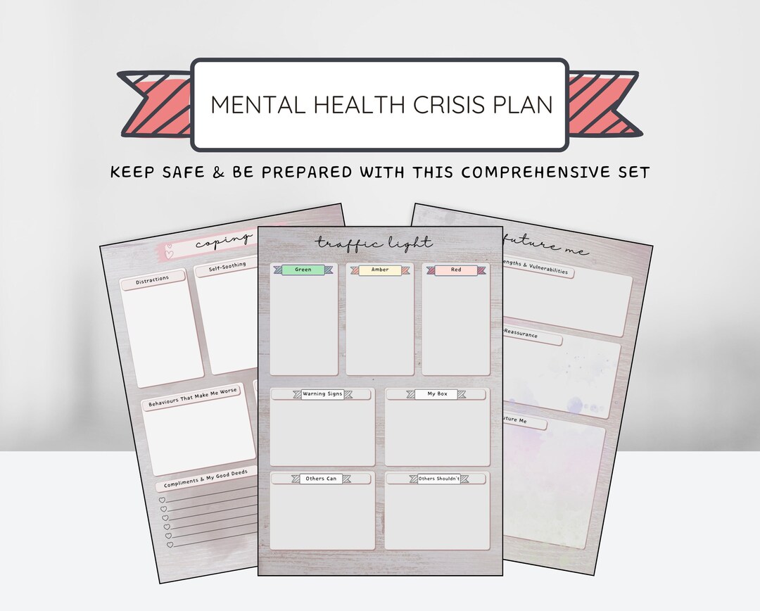 Safety Planning, Mental Health Crisis Templates, Crisis Tool, BPD ...