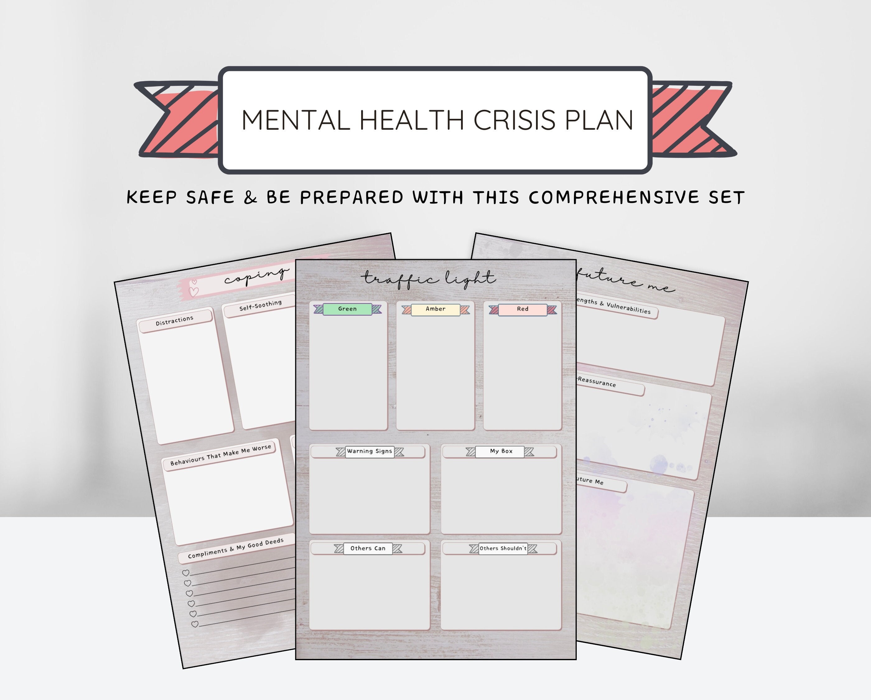 Safety Planning, Mental Health Crisis Templates, Crisis Tool, BPD ...