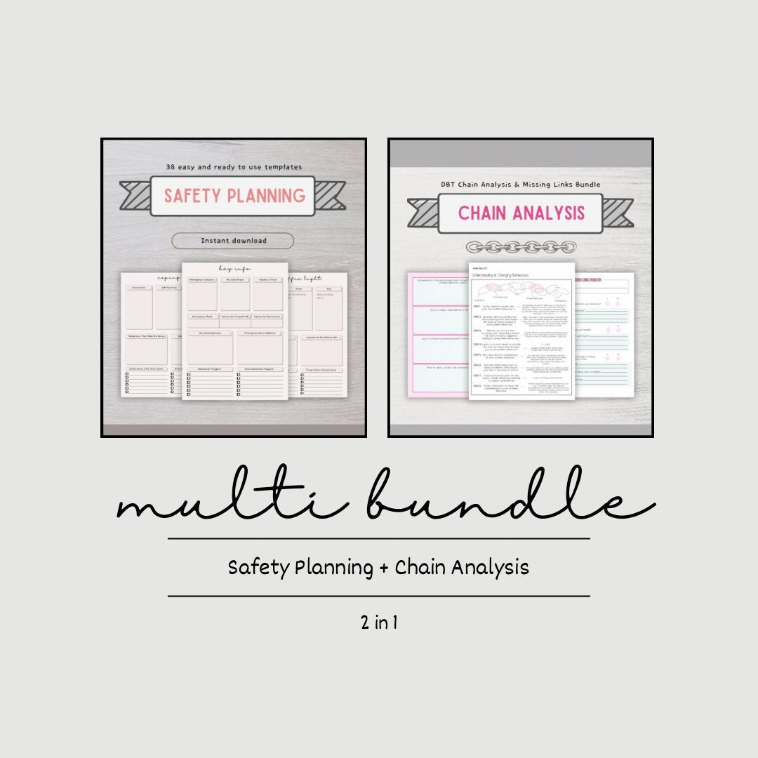 Crisis Safety Planning DBT Chain Analysis & Missing Links Mega Bundle ...