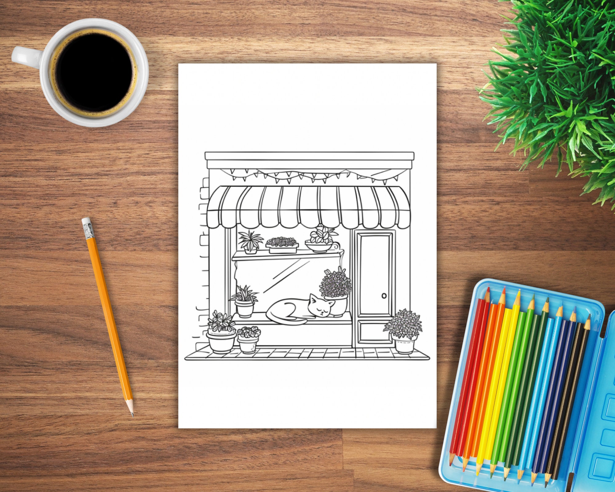 Storefronts Coloring Pages, for Adults Coloring Pages, Printable ...