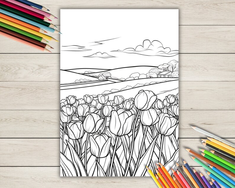 Landscape Coloring Pages, Adult Coloring Pages, Stress Relieve, Art ...