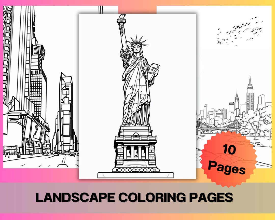 Landscape Coloring Pages, Adult Coloring Pages, Stress Relieve, Art ...