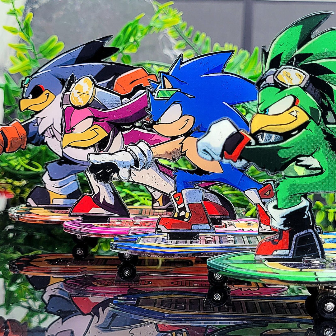 Moving Sonic Riders 3.5 Inch Skateboard Acrylic Standee, Extreme Gear ...