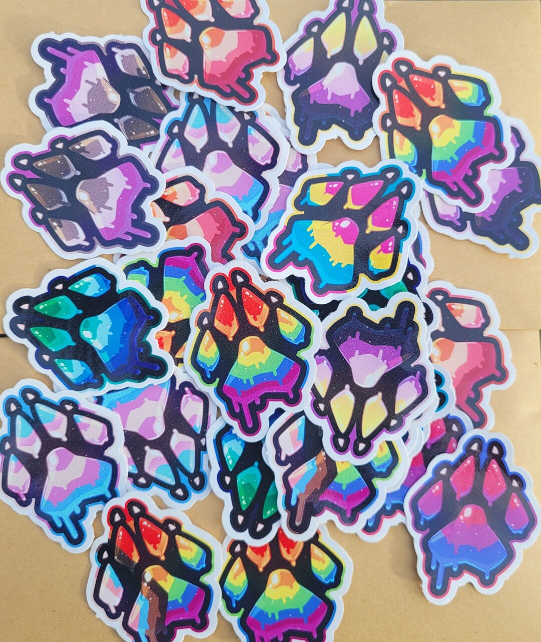 LGBTQ Pride Flag Paw 1.5 Vinly Stickers Cute, Pride, Furry Sticker, Gay ...