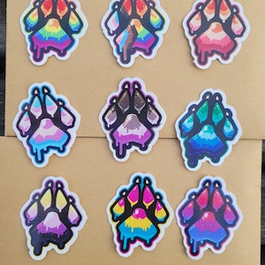 LGBTQ Pride Flag Paw 1.5 Vinly Stickers Cute, Pride, Furry Sticker, Gay ...
