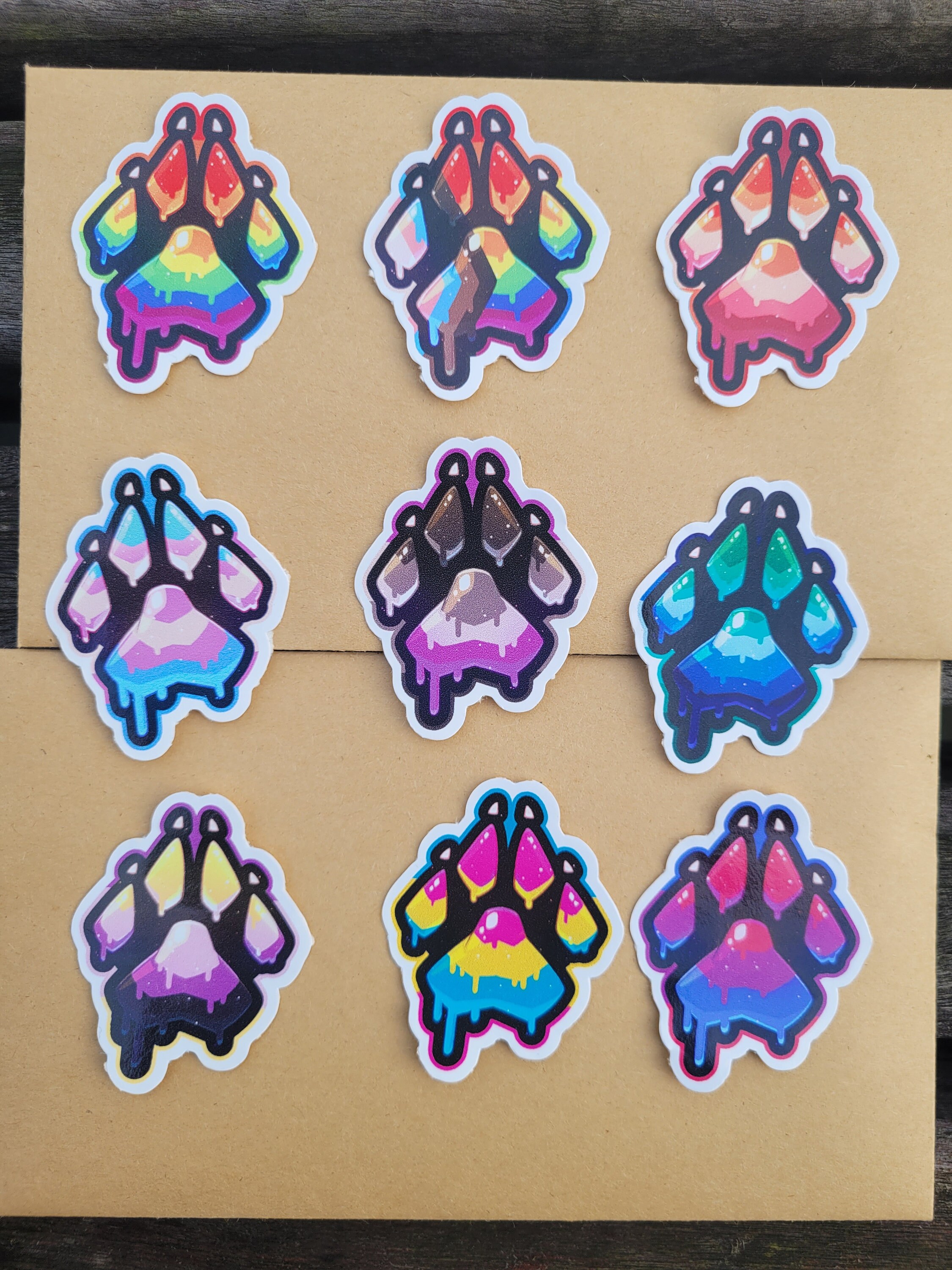 LGBTQ Pride Flag Paw 1.5 Vinly Stickers Cute, Pride, Furry Sticker, Gay ...
