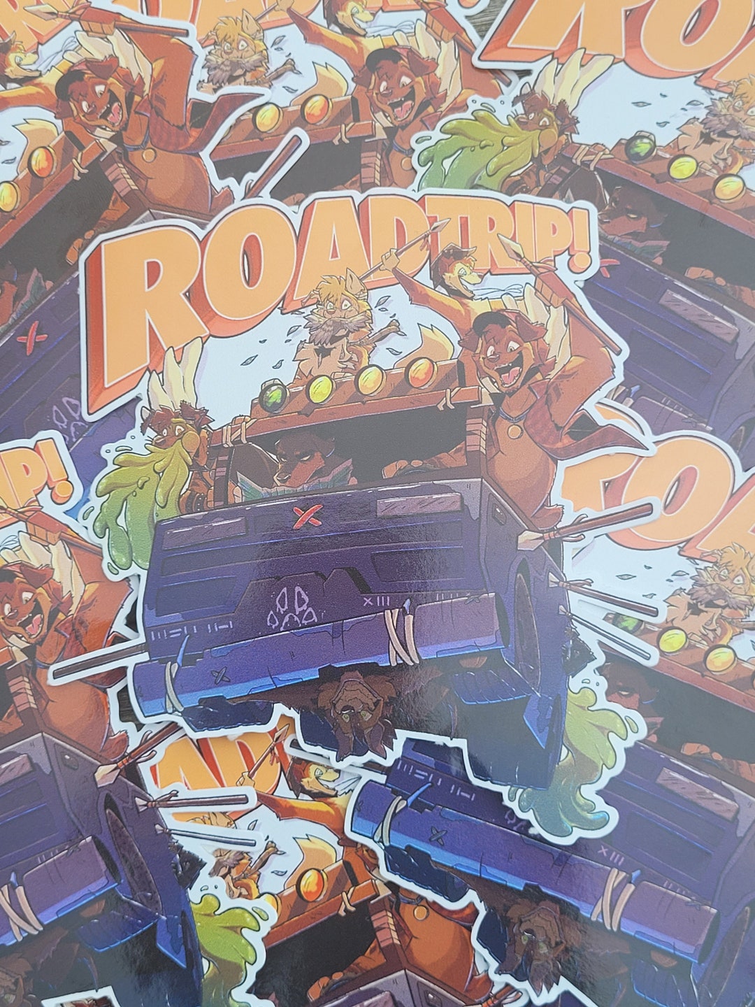ROADTRIP 5 Vinyl Stickers Cute, Comic Art, Furry Sticker, Adventure ...