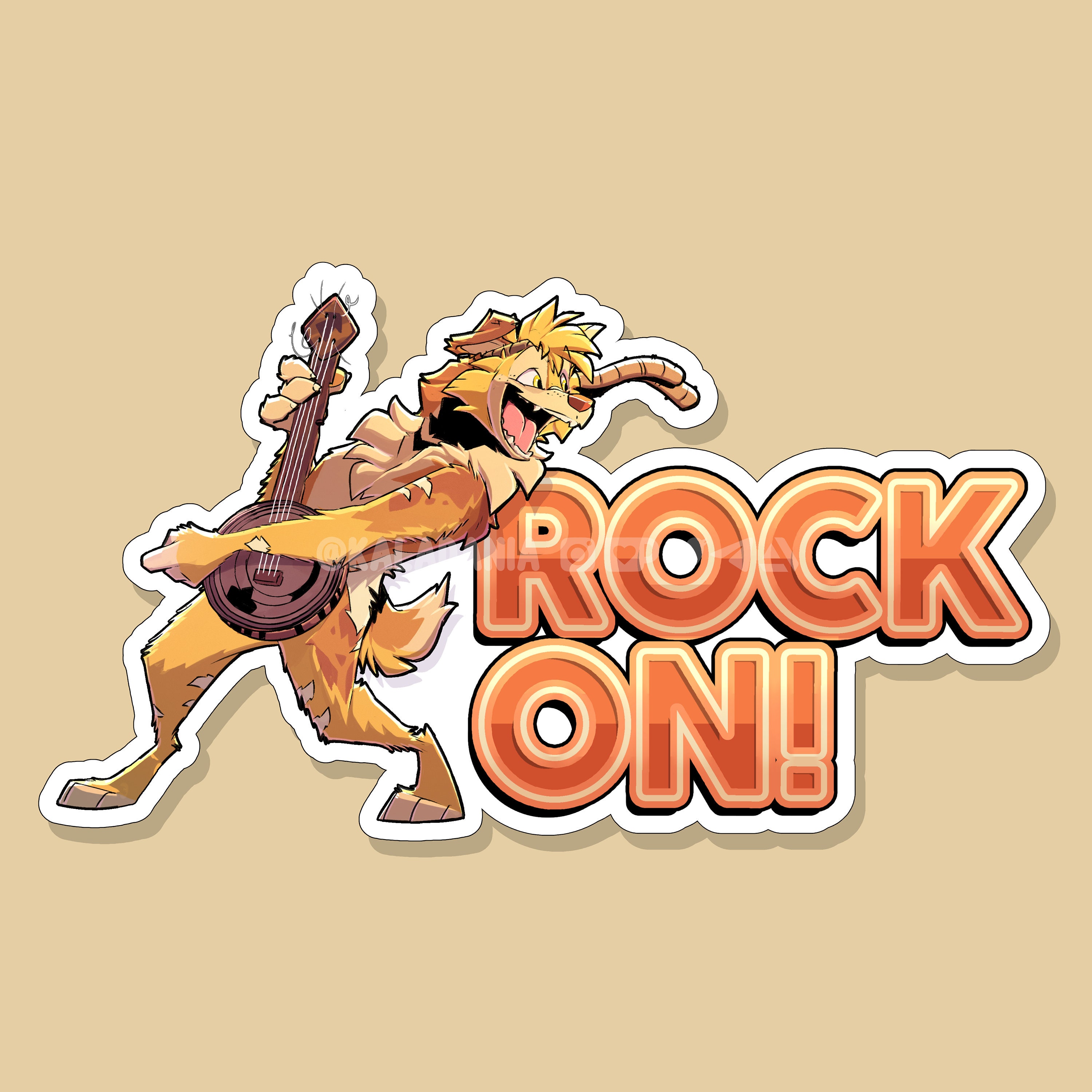 Rock On 6.5 X 3.5 Mega Vinyl Sticker Party, Dog Sticker, Celebration ...