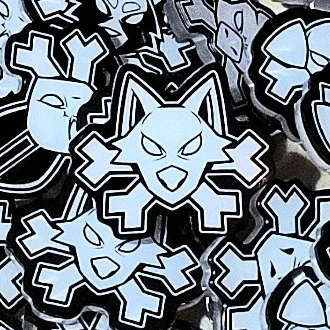 Skull and Crossbones 1.5 Inch Acrylic Furry Pin, Black Fursona Badge ...