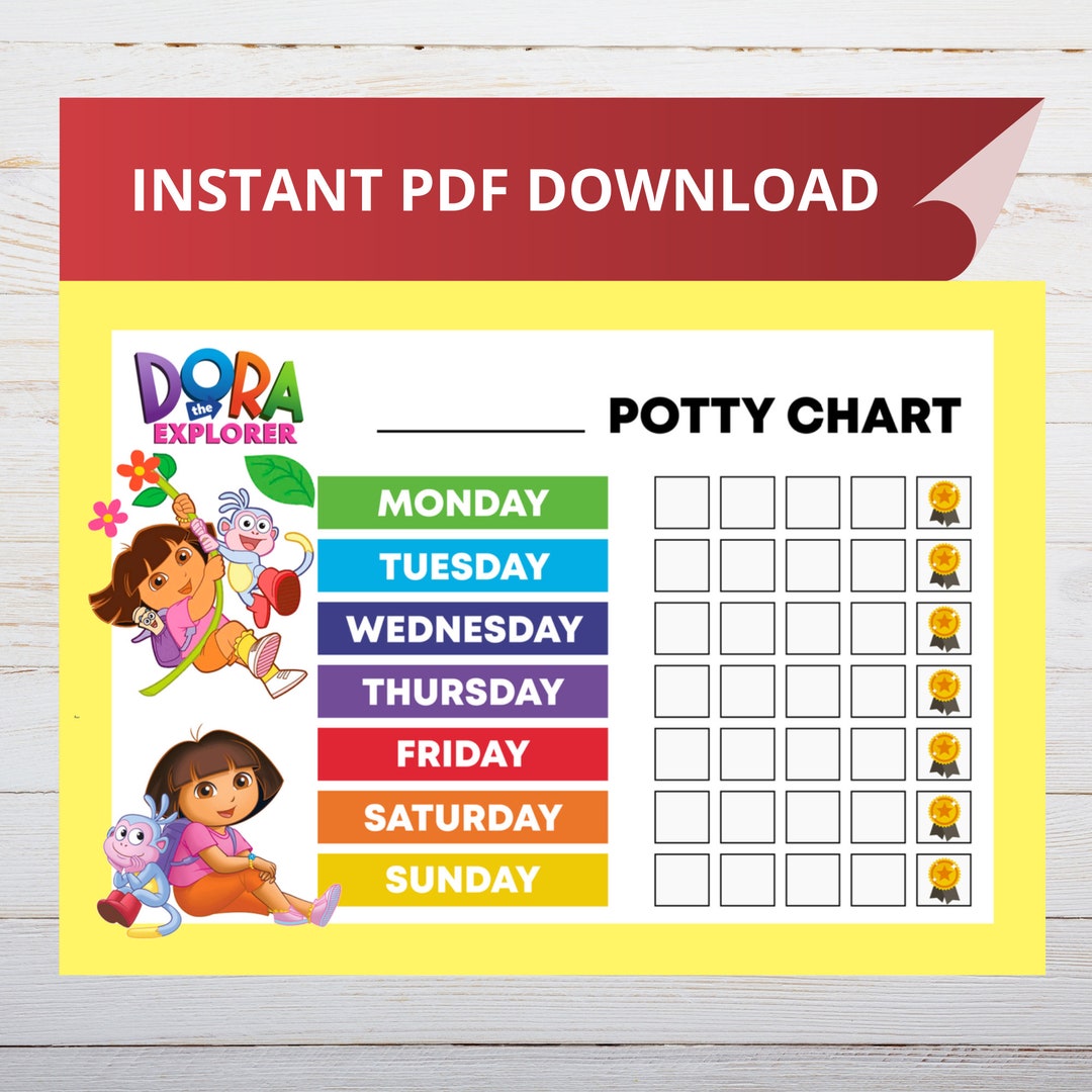 Dora Potty Training Chart, Dora the Explorer Reward Chart - Etsy