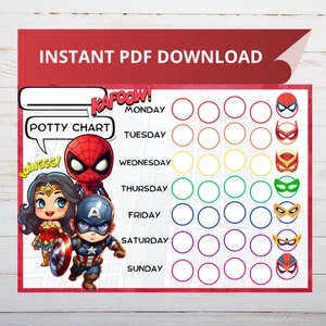 Spidey Potty Chart - Etsy