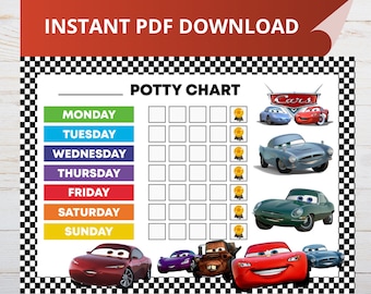 Cars Lightning Mcqueen Potty Chart Potty Training Chart Potty Reward ...