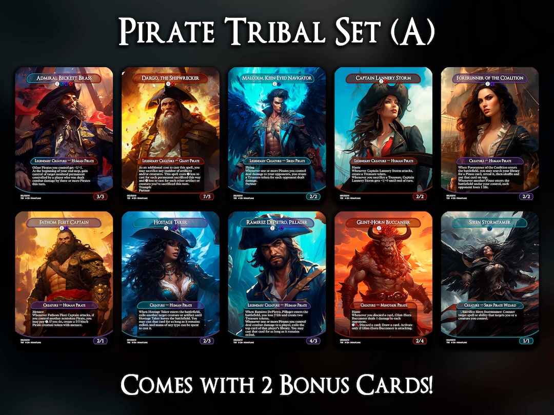 Pirate Tribal Set A Custom MTG Cards, EDH, Premium MTG Cards, Proxy ...