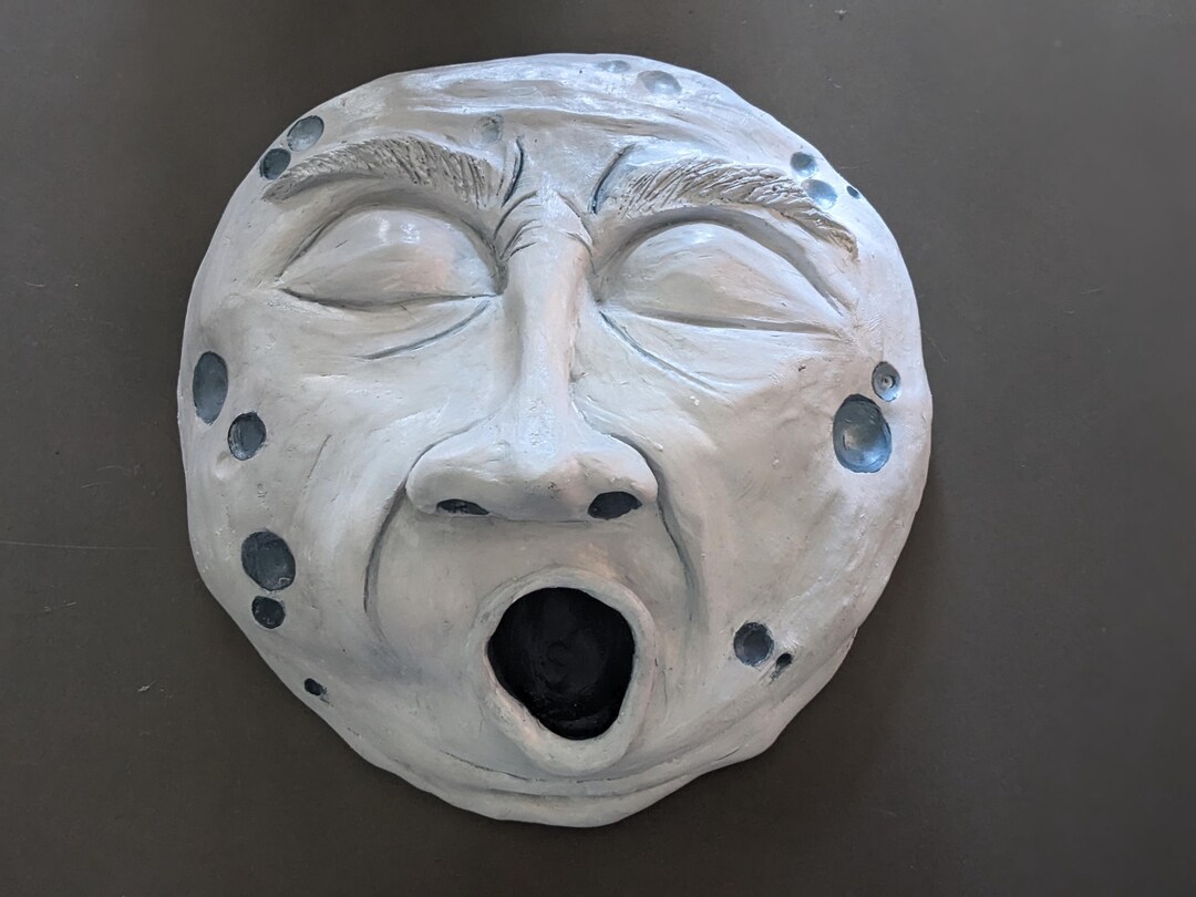 Handmade Ceramic Yawning Moon Wall Hanging – Quirky Bedroom Decor - Etsy