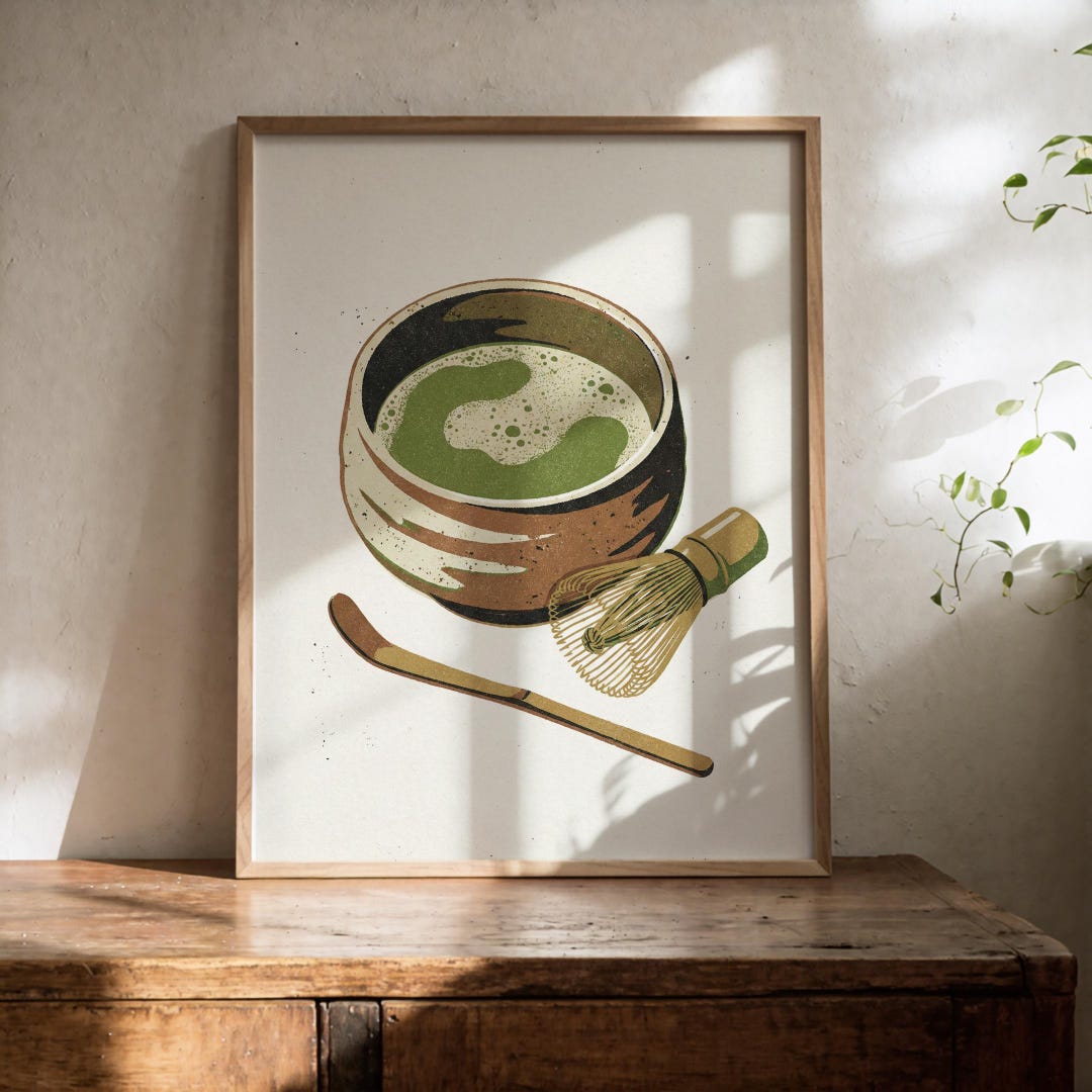 Matcha Set Poster: Japanese Food Art Print, Tea Lover Gift - Etsy
