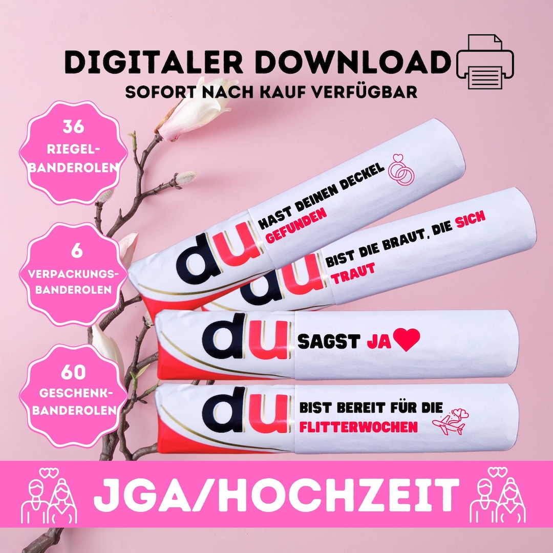 Duplo Banderoles JGA Wedding Personalized Gift Newlyweds Download 101 ...