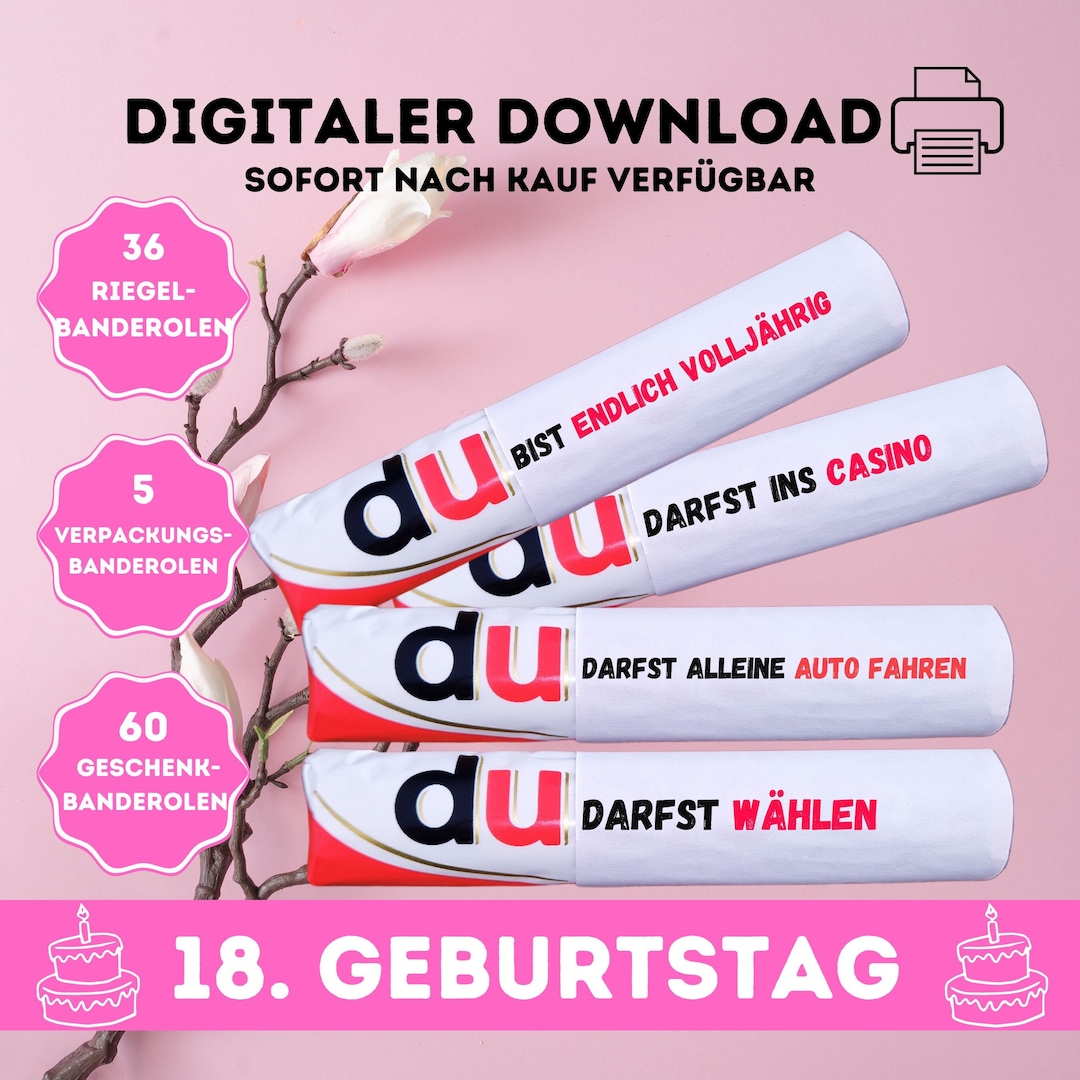 18th Birthday Duplo Banderole Packaging Finally 18 DIY Gift Coming of ...