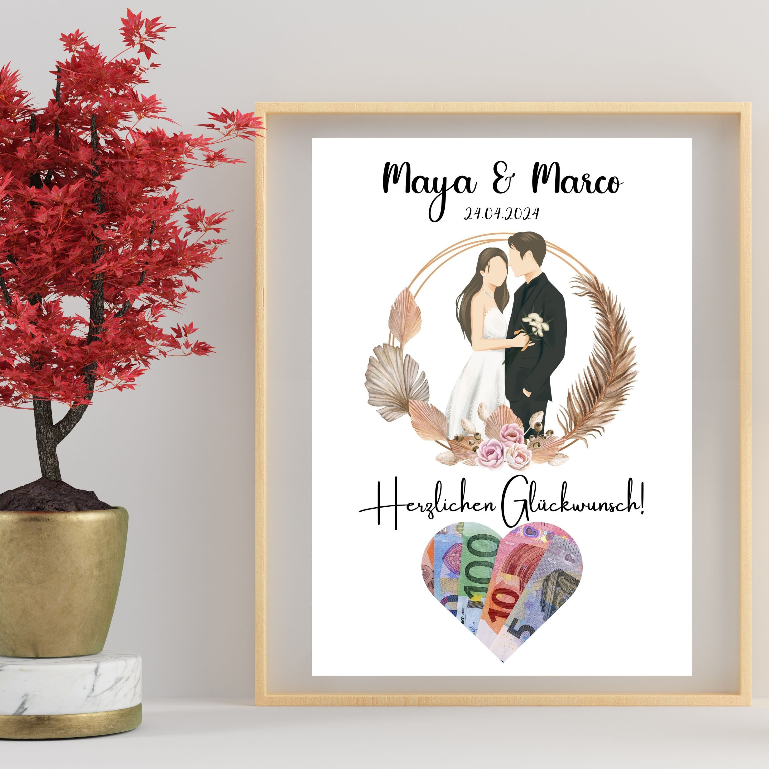 Money Gift Wedding Template DIY Gift for the Wedding Newlyweds ...