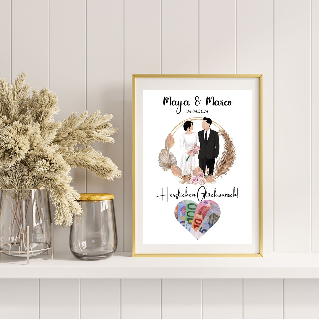 Money Gift Wedding Template DIY Gift for the Wedding Newlyweds ...