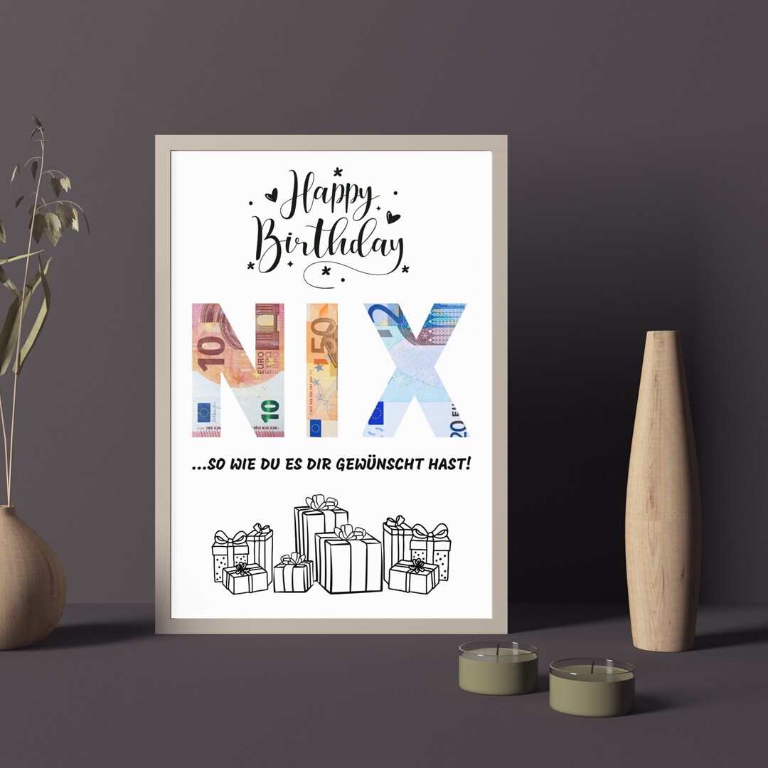 Download Money Gift NIX Template DIY Gift for Birthday Money Gift for ...