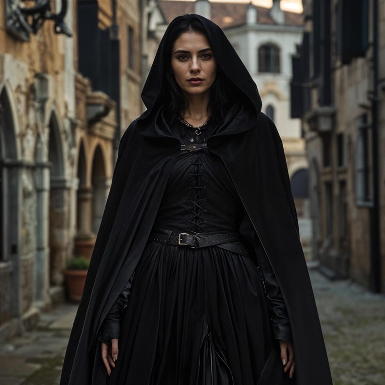 Classic Hobbit Hooded Cloak Adult, Renaissance Medieval Cloak With Hood ...