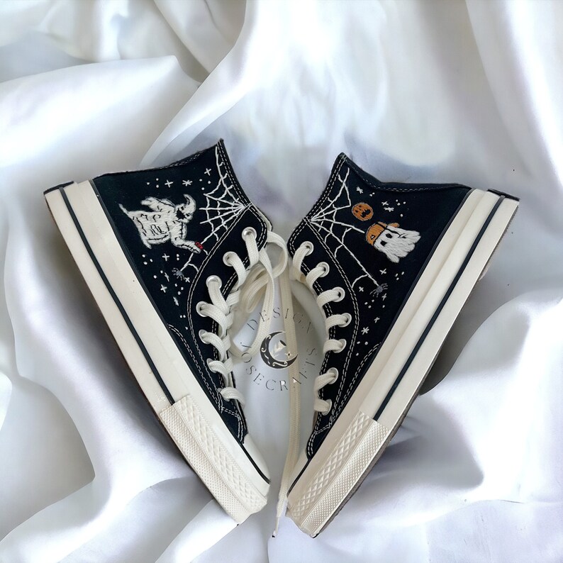 Personalized Embroidery Spider Web Shoes Chuck Taylor 1970s Custom ...