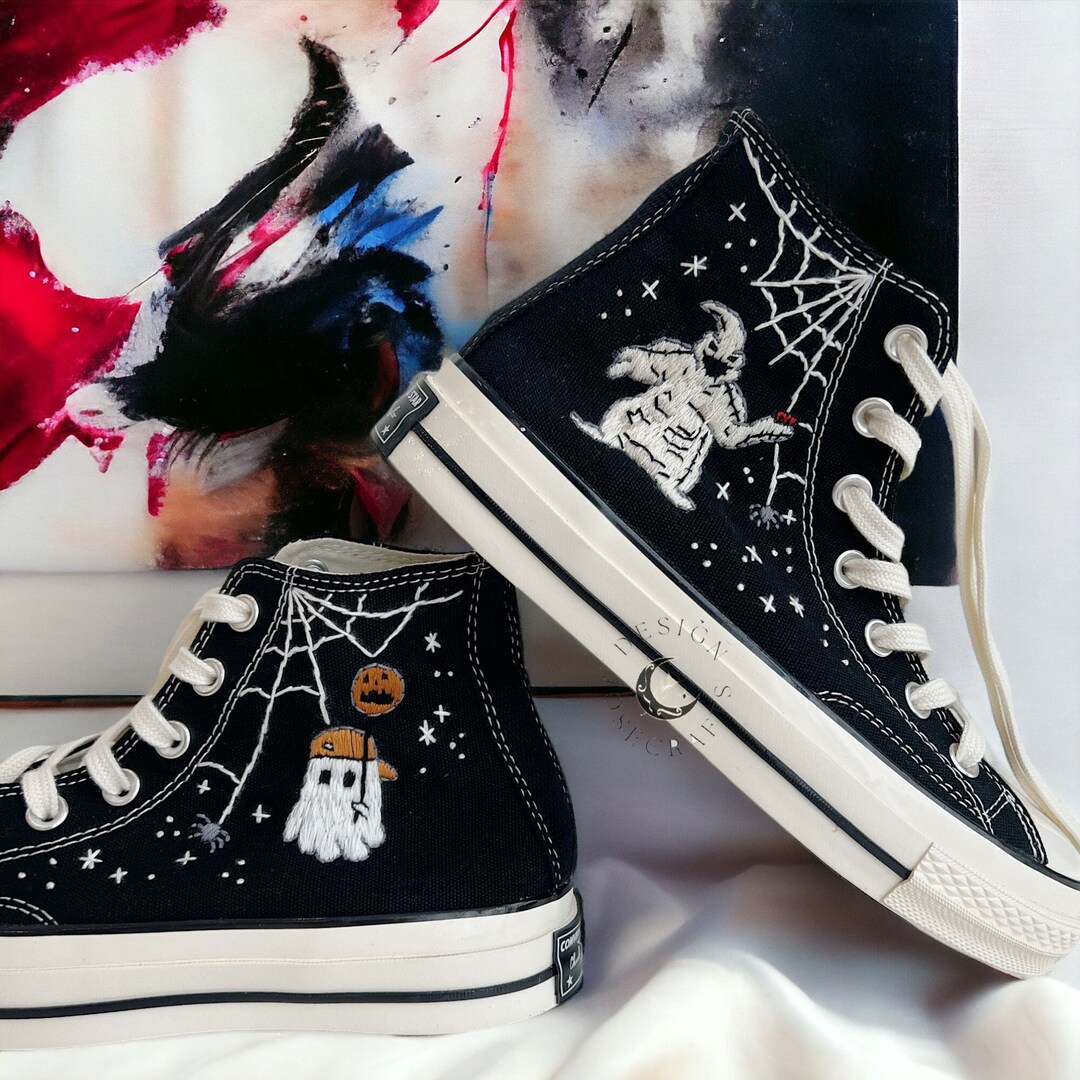 Personalized Embroidery Spider Web Shoes Chuck Taylor 1970s Custom ...