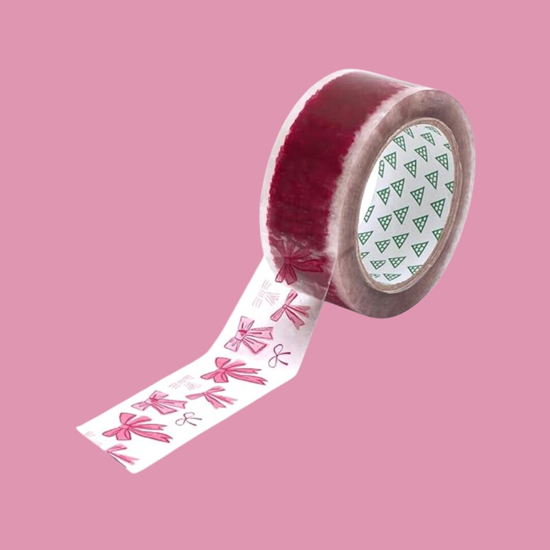 Pink Bow Cute Coquette Clear Packing Tape - Etsy