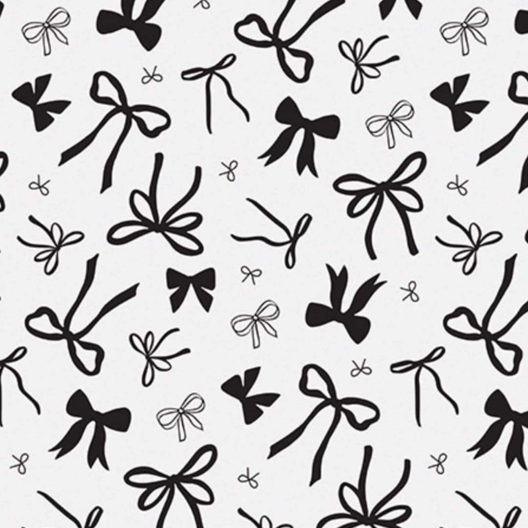 Black Bow on White Cute Coquette Goth Tissue Paper Small Business ...