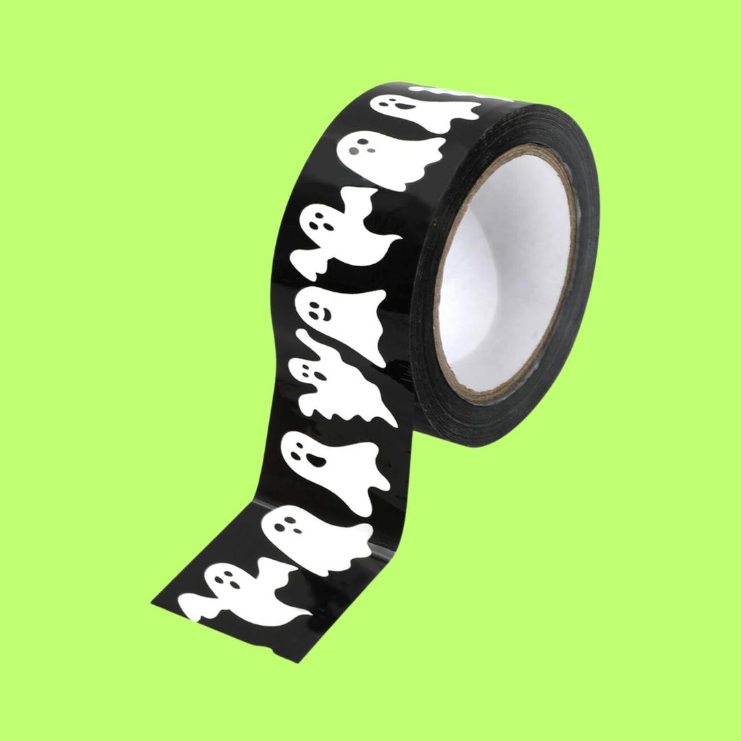 Halloween Ghost Black and White Spooky Packing Tape - Etsy
