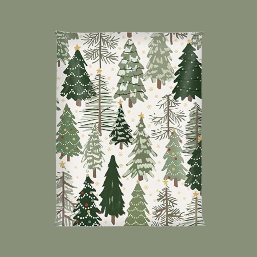 Green Christmas Trees Holiday Retro Poly Mailer Shipping Pouch Self ...