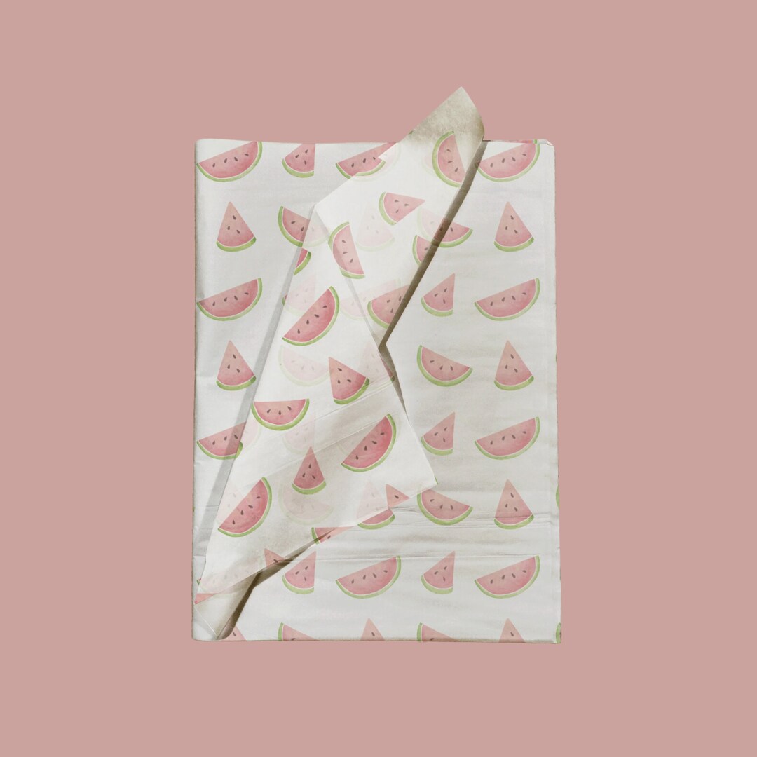 Watermelon Fruit Watercolor Illustrated Tissue Paper Small Business ...
