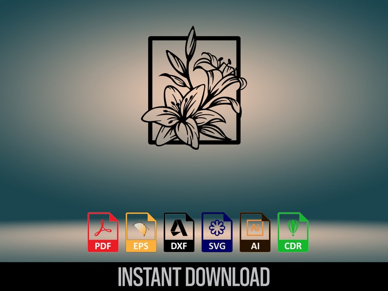 Flowers Frame Wall Art Dxf, Svg, Pdf, Ai, Cdr File, Laser Cut File, Cnc ...