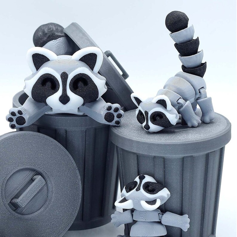 Articulating Racoon 3D Printed Sculpture Unique Animal Decor and ...