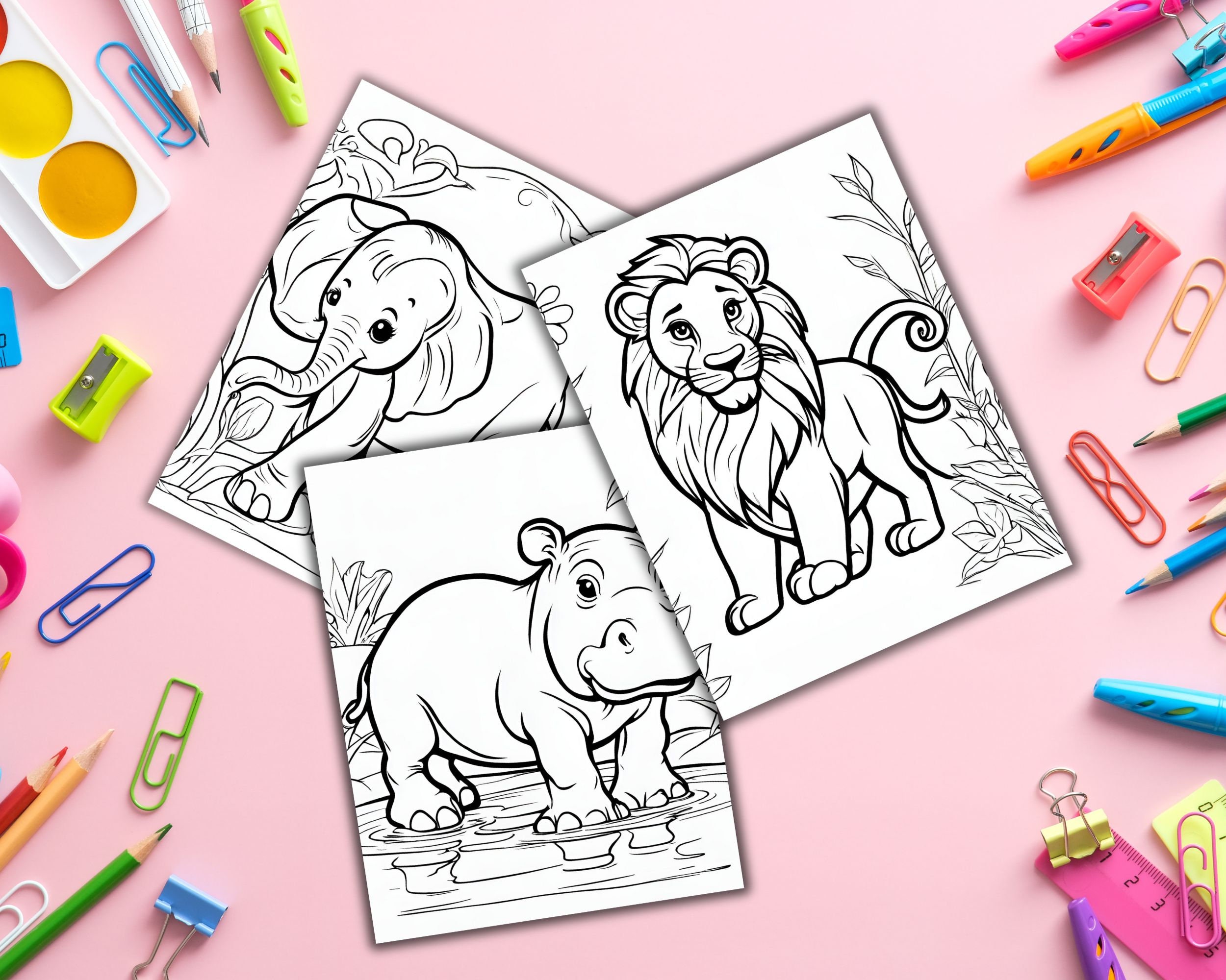 Safari Animals Coloring Pages Printable, Coloring Pages, Zoo Animals ...