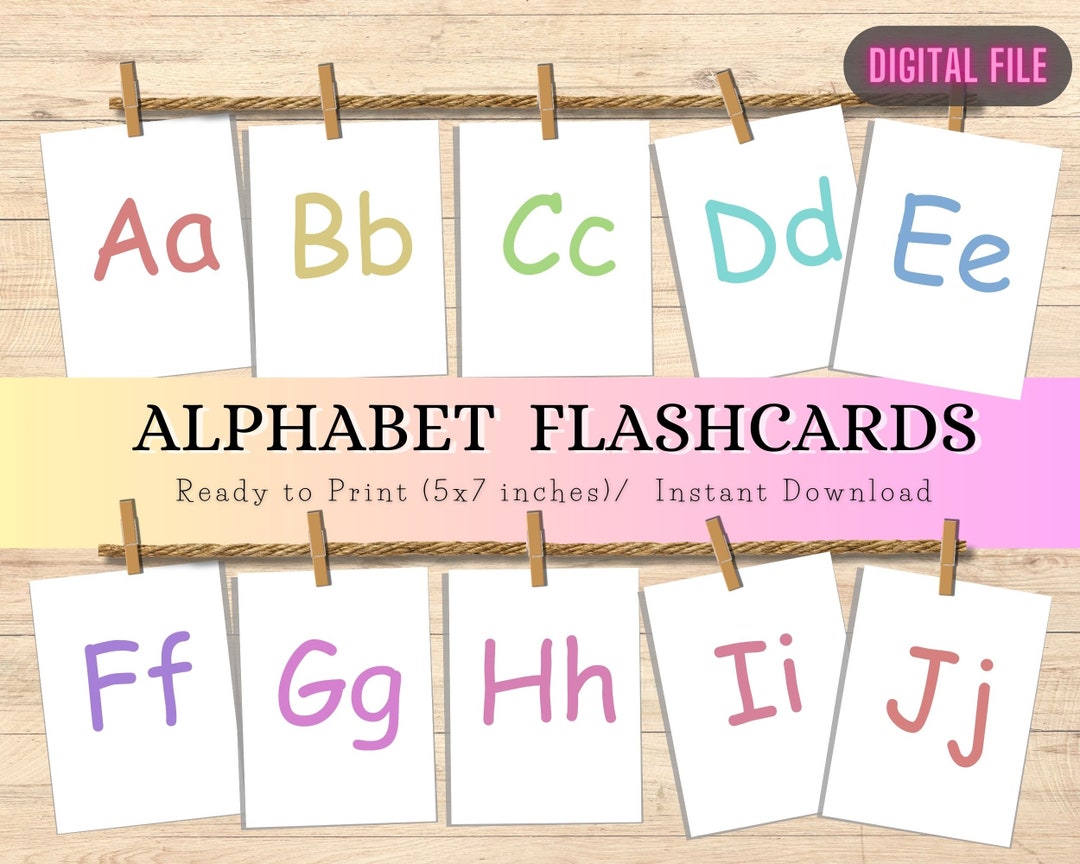 ABC Flash Cards, Educational Cards, A-Z Cards, Learn Abcs,alphabet ...