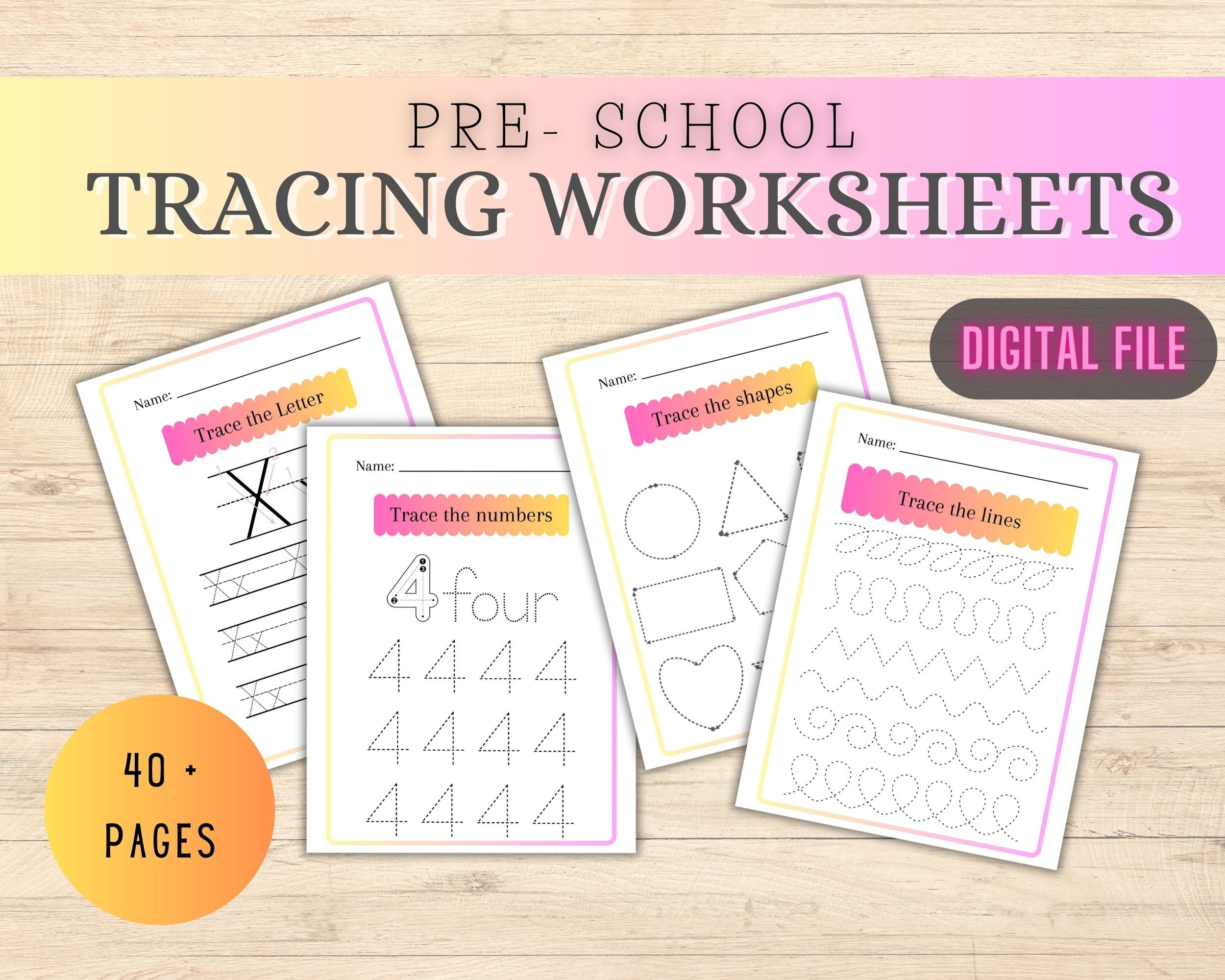 Preschool Tracing Worksheets, Printable Worksheets, Alphabet Tracing ...