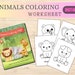 Printable Kids Coloring Pages Bundle, Adorable Animal Worksheets ...