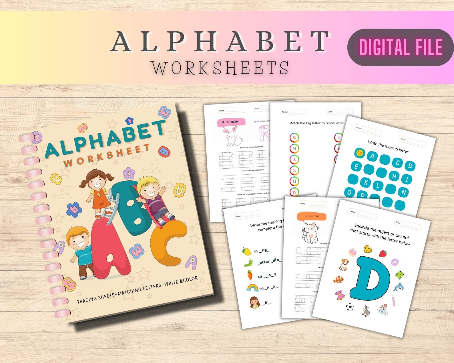Printable Alphabet Fun Engaging Kids Worksheets for ABC Learning ...