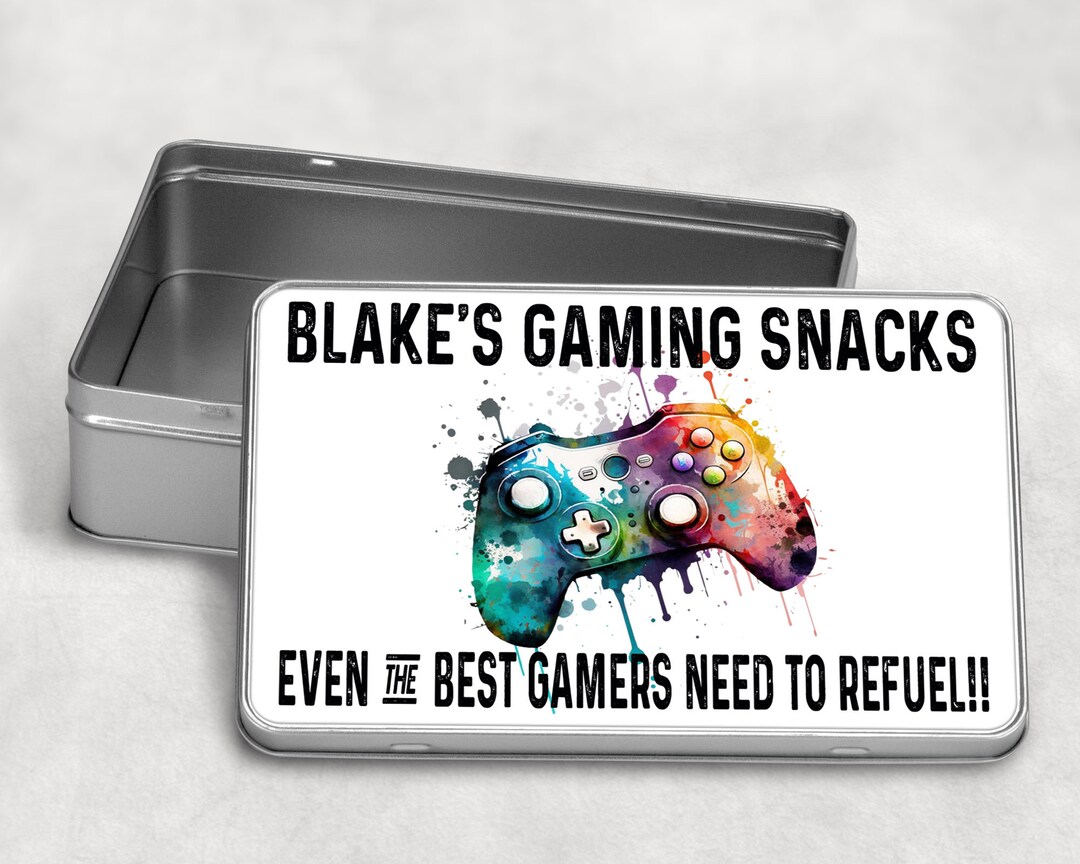 Personalised Gamer Snacks Tin Colour Splat Gamer Gifts - Etsy UK