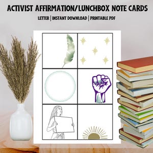 Activist Affirmation Cards: Inspirational Printable Lunchbox Notes ...