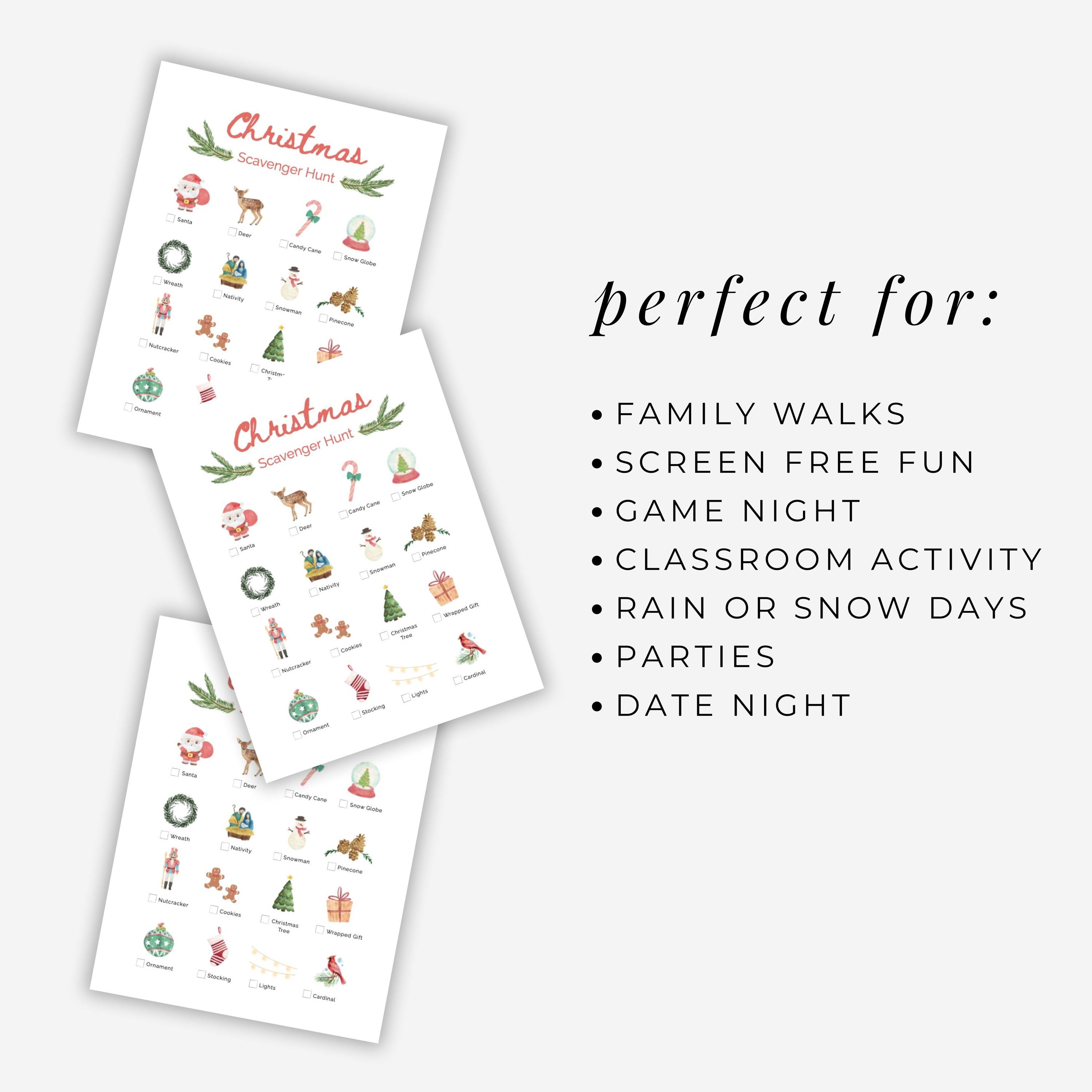 Christmas Scavenger Hunt Printable I Editable Holiday Kids Game I ...