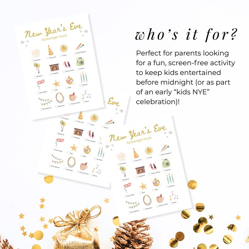 New Year's Eve Scavenger Hunt Printable I Editable and Instant Download ...