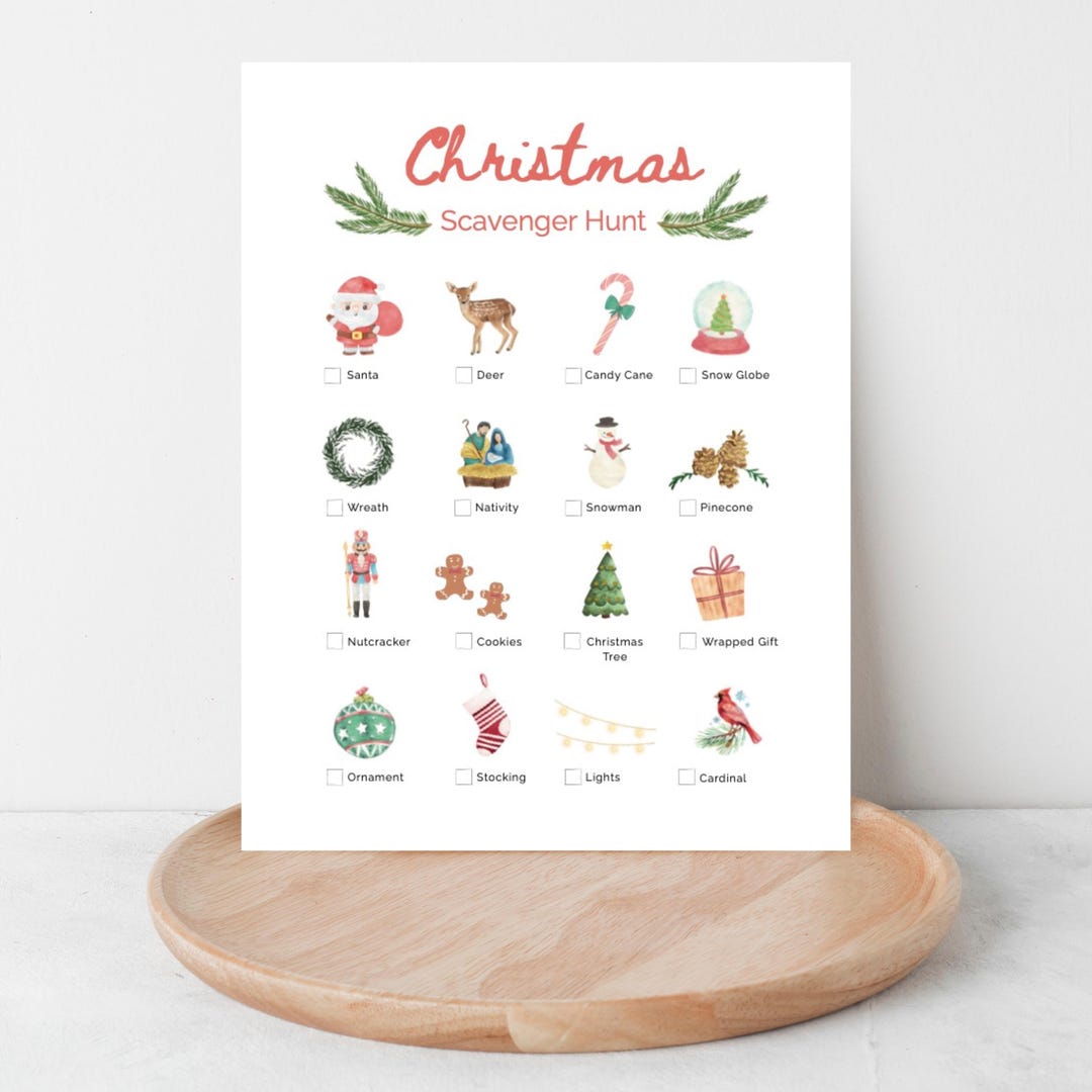 Christmas Scavenger Hunt Printable I Editable Holiday Kids Game I ...
