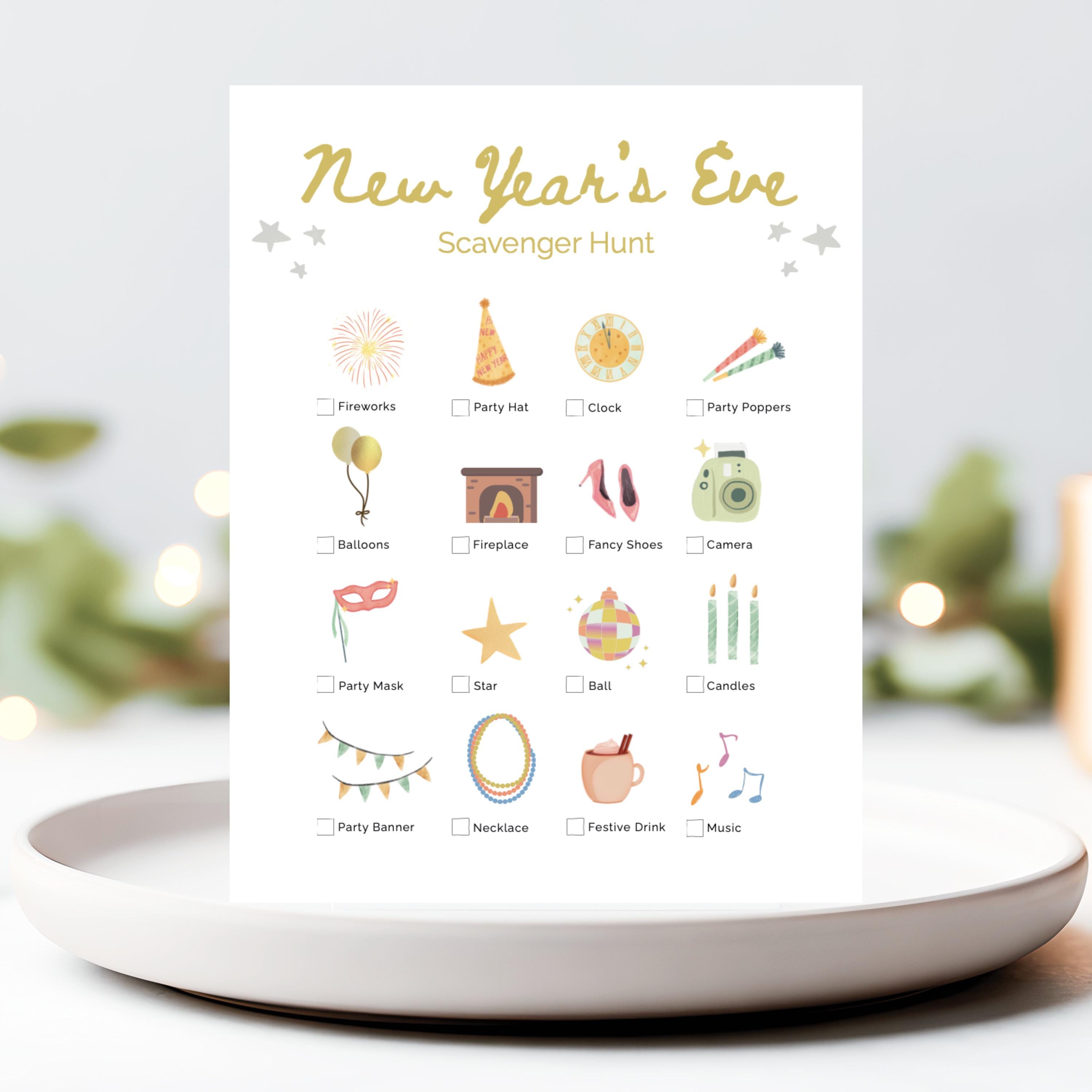 New Year's Eve Scavenger Hunt Printable I Editable and Instant Download ...