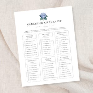 Weekly Cleaning Checklist Printable | Editable Daily Schedule ...