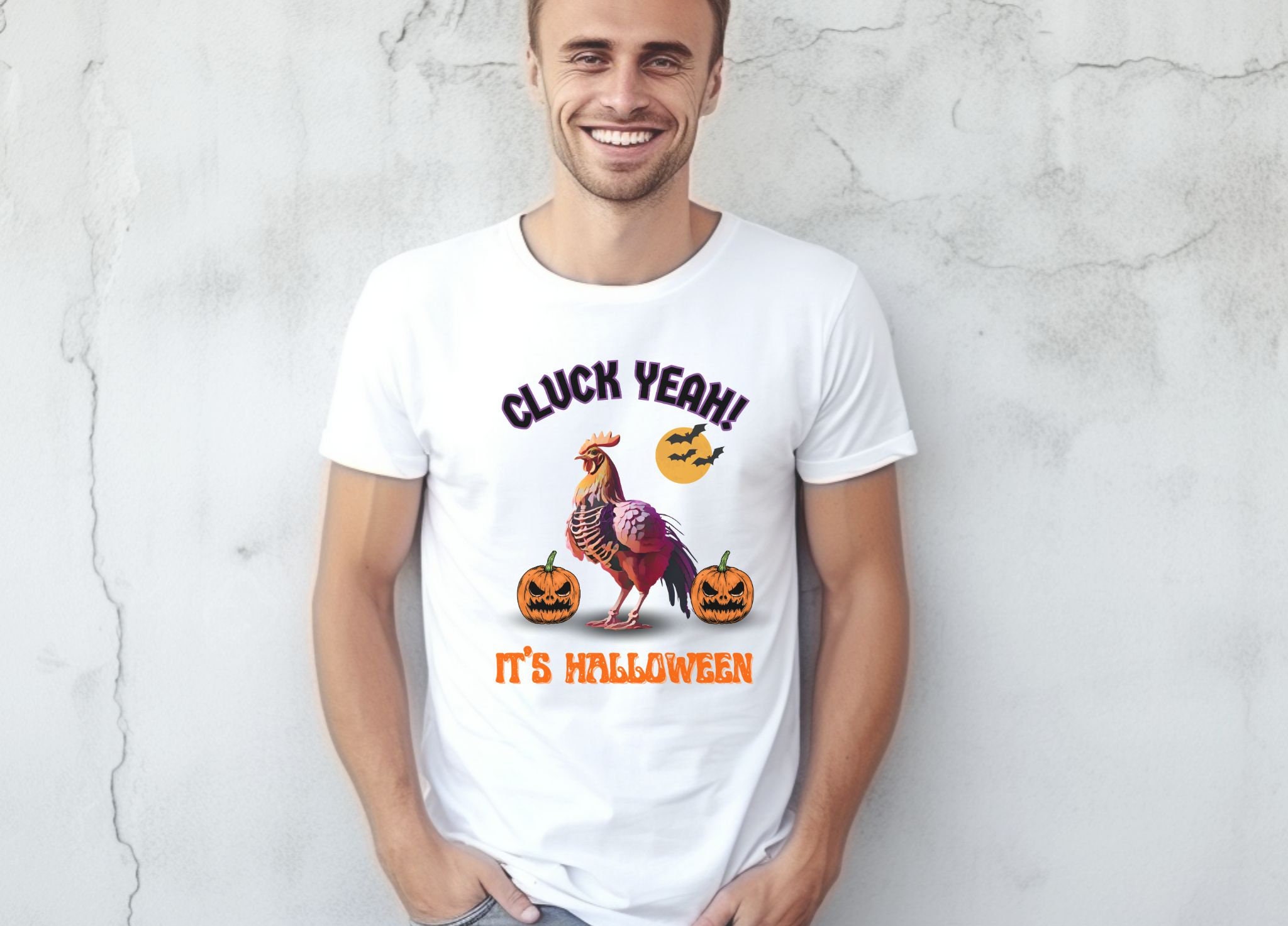 Cluck Yeah Halloween Rooster Shirt, Funny Halloween Tee Gift, Pumpkin ...
