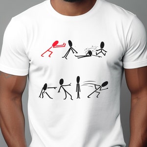 Stick Figure Art Inspirational T-shirt, Overcoming Adversity, Get Back ...