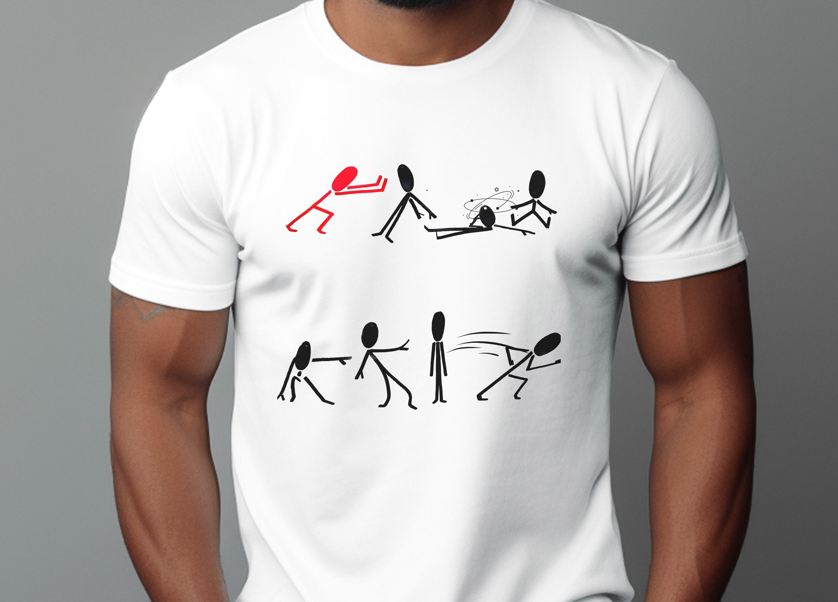 Stick Figure Art Inspirational T-shirt, Overcoming Adversity, Get Back ...