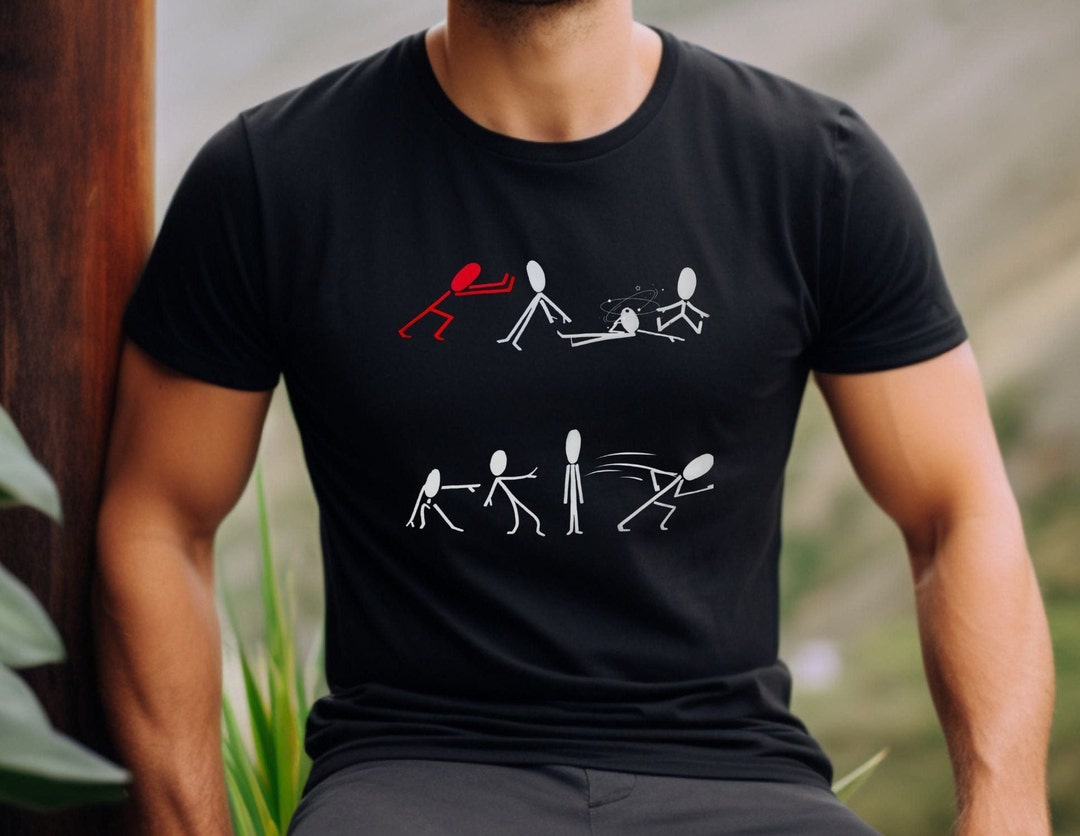 Stick Figure Art Inspirational T-shirt, Overcoming Adversity, Get Back ...